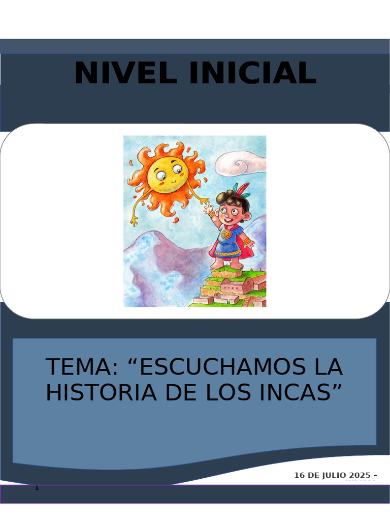 Sesion de Aprendizaje Escuchamos La Historia de Los Incas | PDF ...