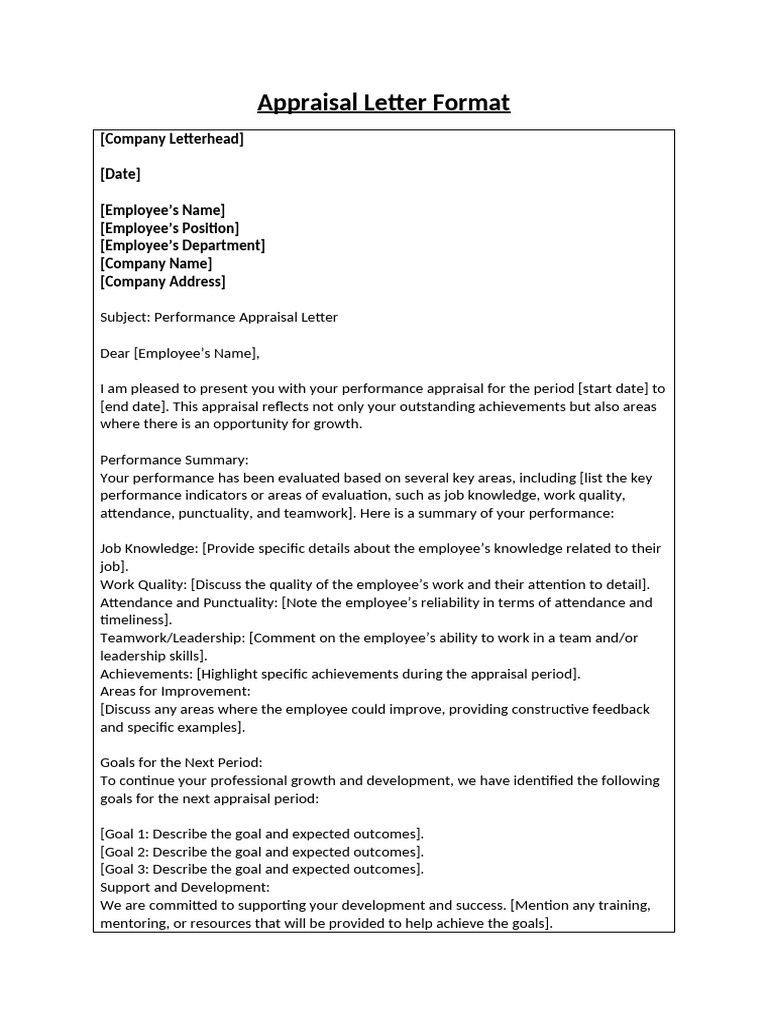 Employee Performance Appraisal Format | PDF