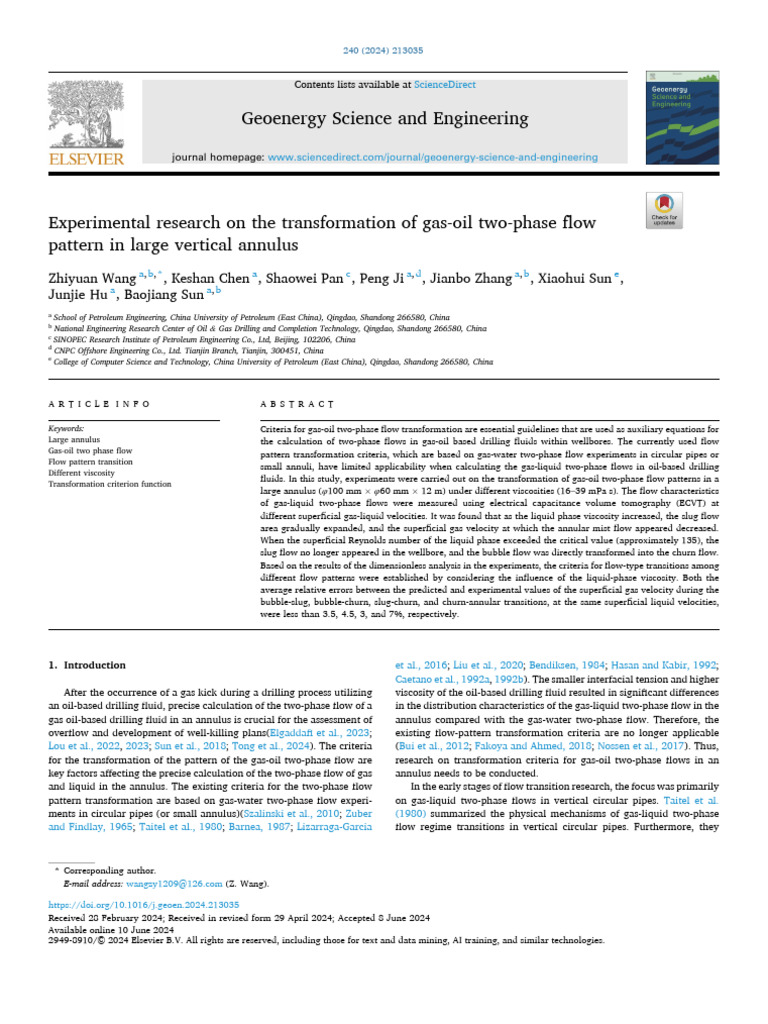 10-2024-Experimental Research On The Transformation of Gas-Oil Two-Phase Flow Pattern in Large ...