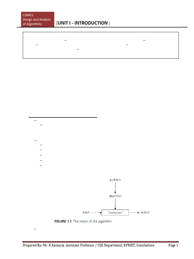 DAA - Unit 1 & 2 | PDF | Matrix (Mathematics) | Algorithms