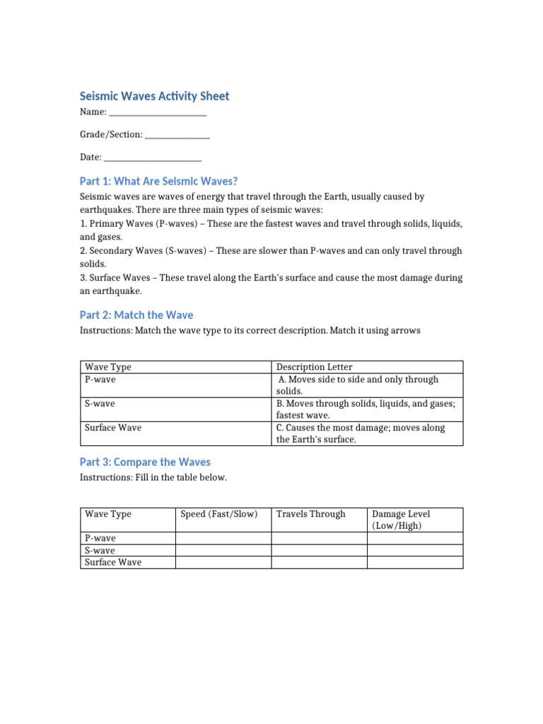 Seismic Waves and Their Impact | PDF
