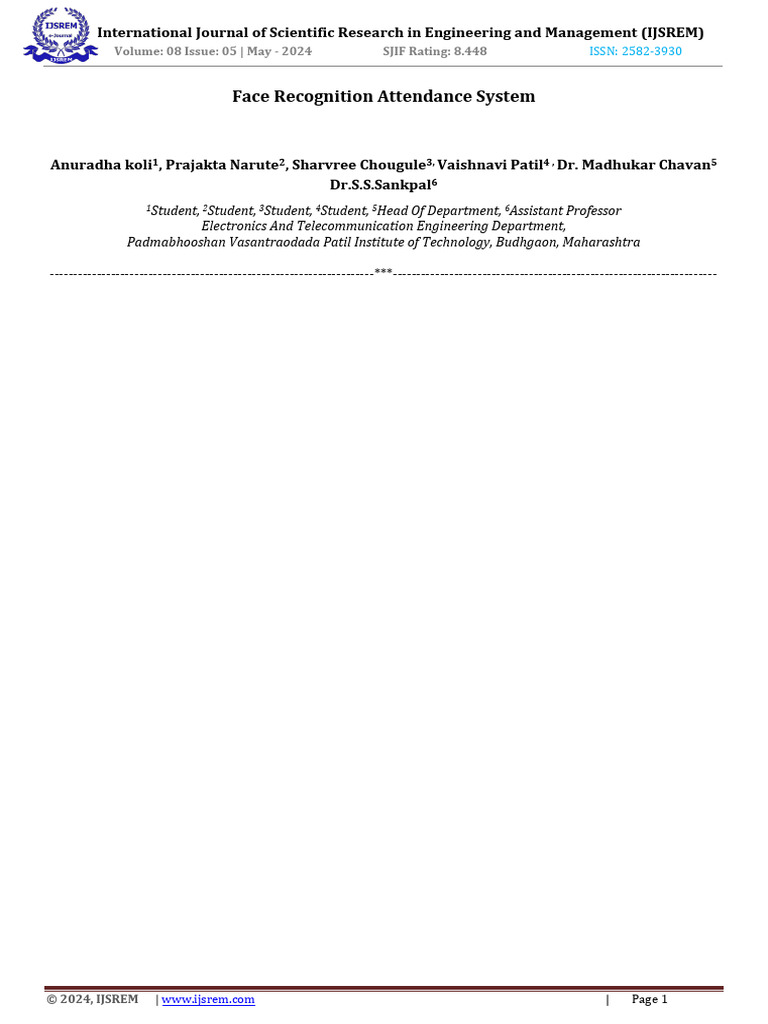 Open Source Face Recognition Attendance System | PDF | Computing ...