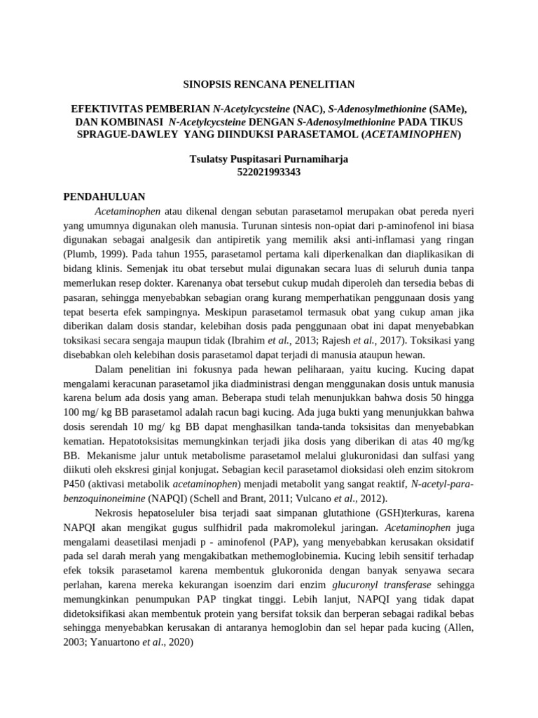 Efektivitas NAC dan SAMe pada Toksikasi Parasetamol | PDF