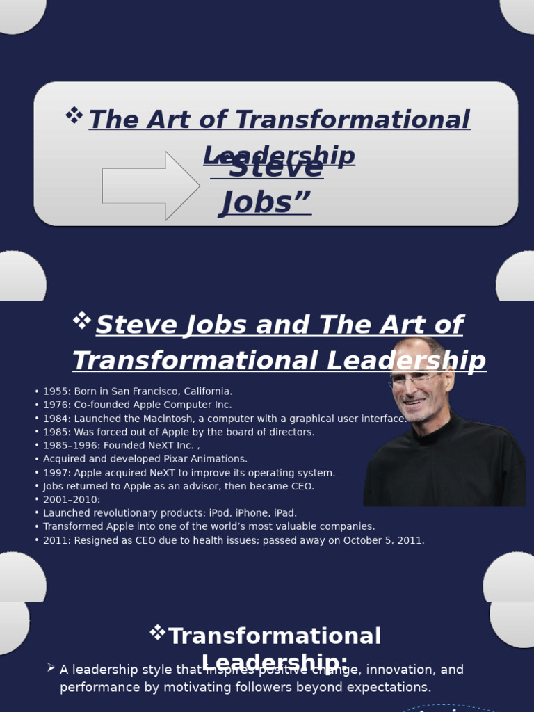 Steve Jobs: Transformational Leadership Insights | PDF | Apple Inc ...