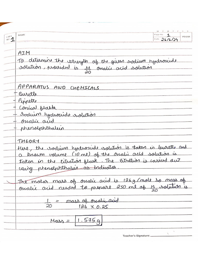 Practical 1 - Chemistry | PDF