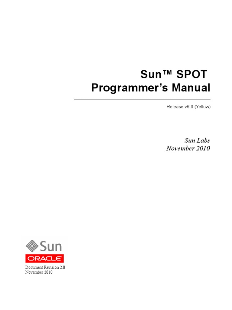 SunSPOT Programmers Manual | PDF | Software Development Kit | Java (Programming Language)