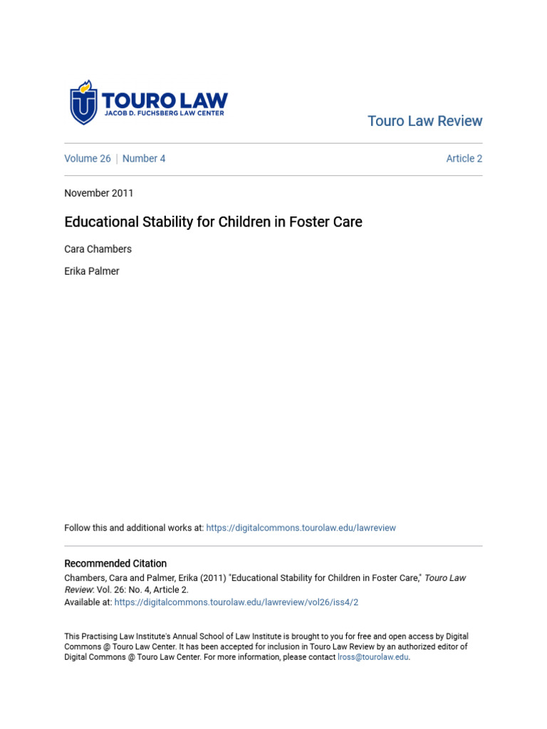 Educational Stability in Foster Care | PDF | Foster Care