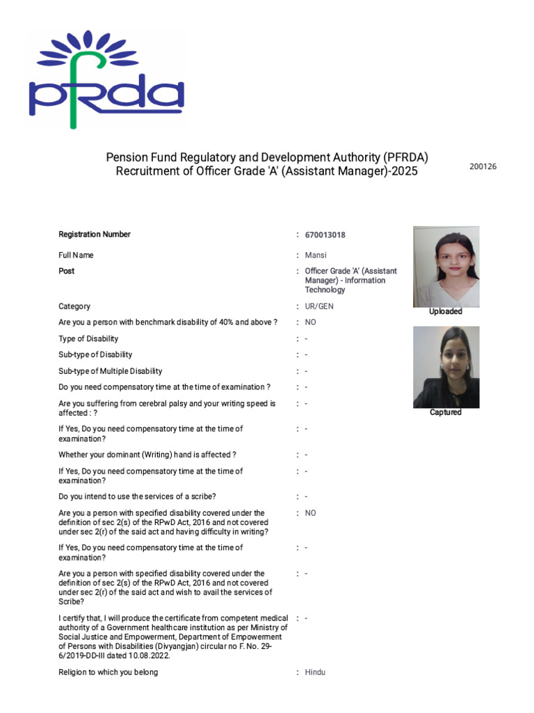PFRDA Officer Grade A Recruitment 2025 | PDF | Justice | Crime & Violence