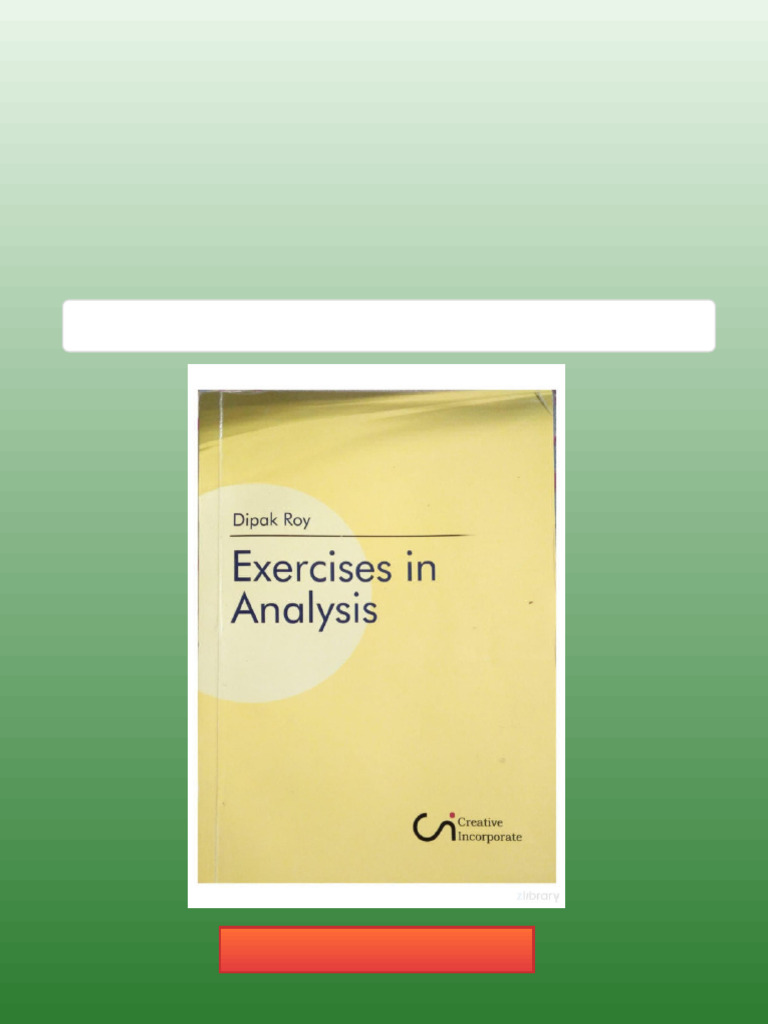 Exercises in Analysis 2nd Edition Dipak Roy Download | PDF | Evaluation | Mathematics