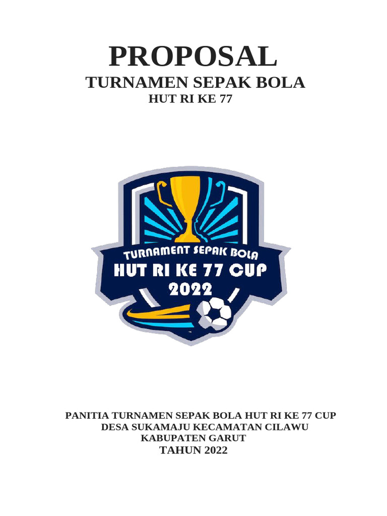 Proposal Turnamen Sepak Bola Hut Ri 77 | PDF