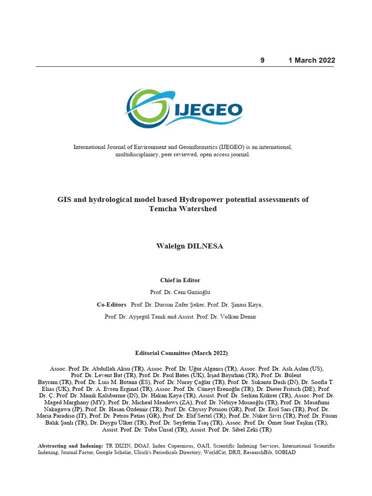 GIS and Hydrological Model Based Hydropower Potential Assessments of ...