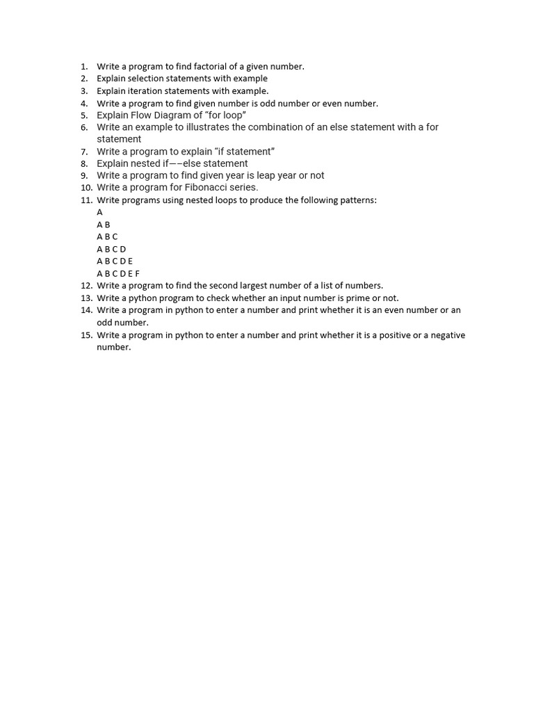 Long Answer Questions-FLOW of CONTROL STS | PDF