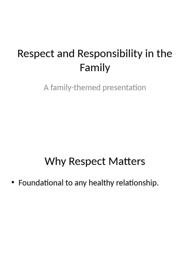 Respect and Responsibility in The Family | PDF