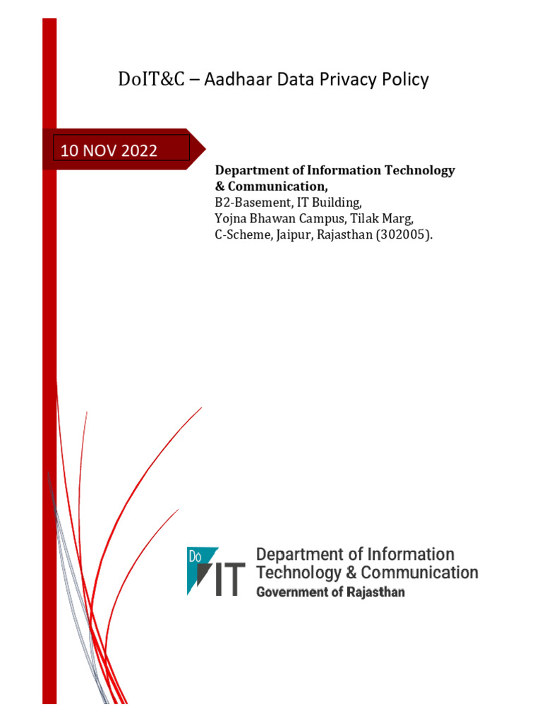Aadhaar Data Privacy Policy | PDF | Security | Computer Security