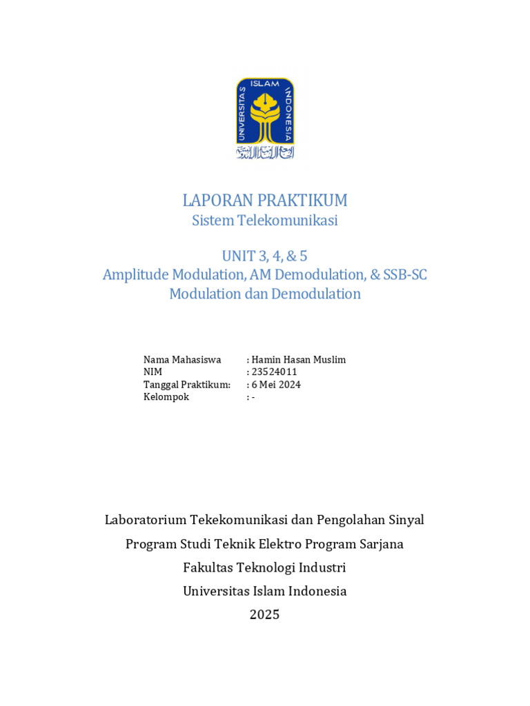 Modulation & Demodulation AM dan SSB-SC | PDF