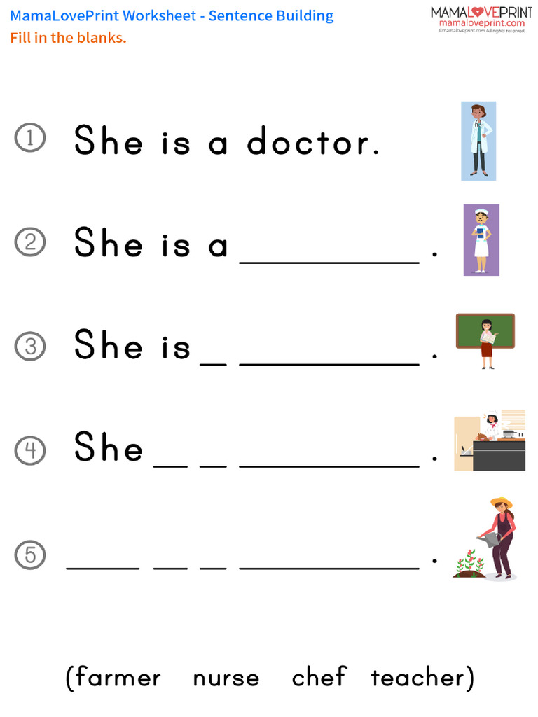 Mamaloveprint English Pronoun Sheis Book | PDF