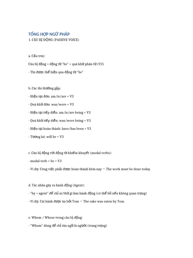 Tong Hop Ngu Phap | PDF