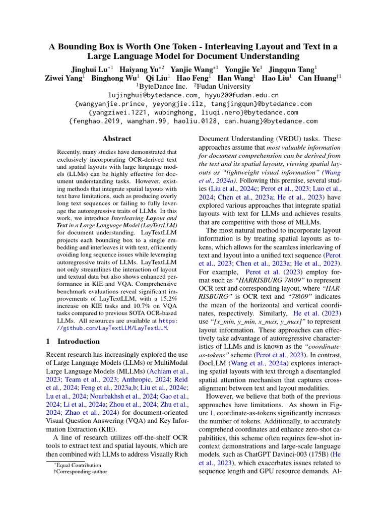 A Bounding Box is Worth One Token - Interleaving Layout and Text in a ...