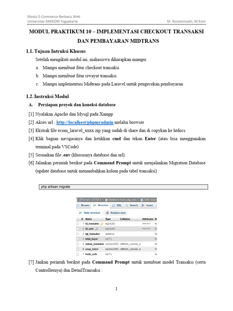 Modul Praktikum 10 - Implementasi Checkout Dan Pembayaran Midtrans | PDF