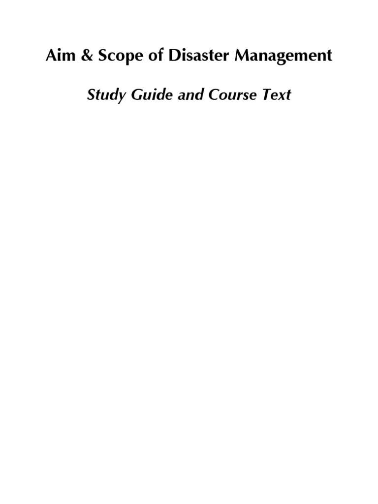 Disaster Management Notes | PDF | Emergency Management | Risk Management