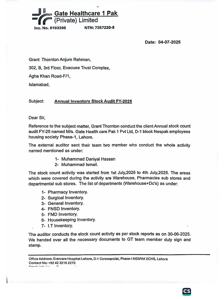 Acknowledgement Letter | PDF