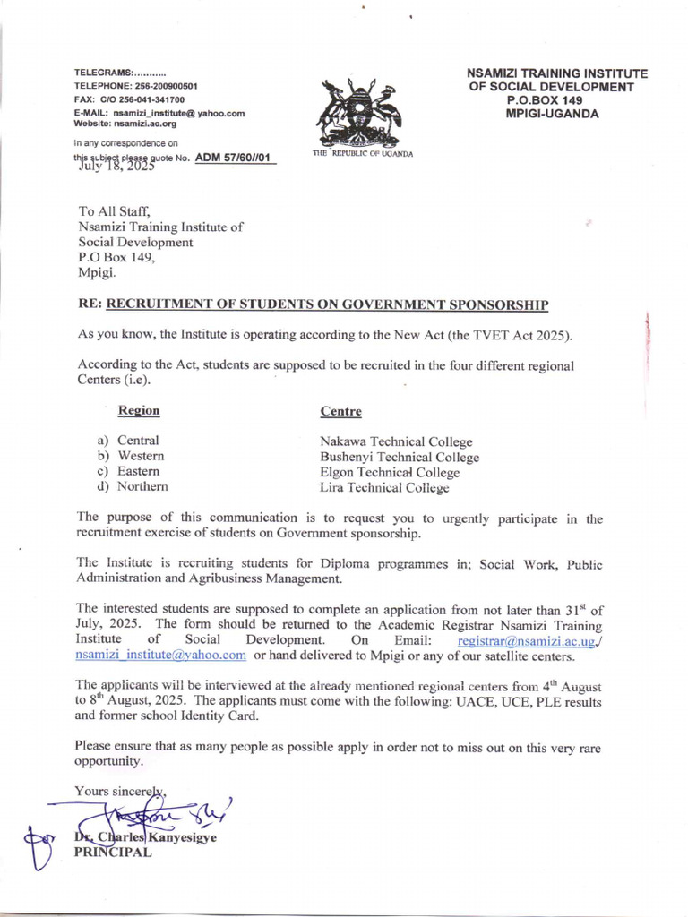 Recruitment Letter | PDF