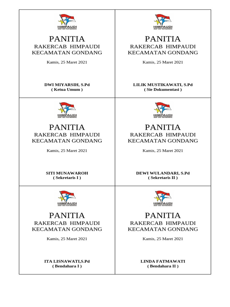 Id Card Panitia | PDF