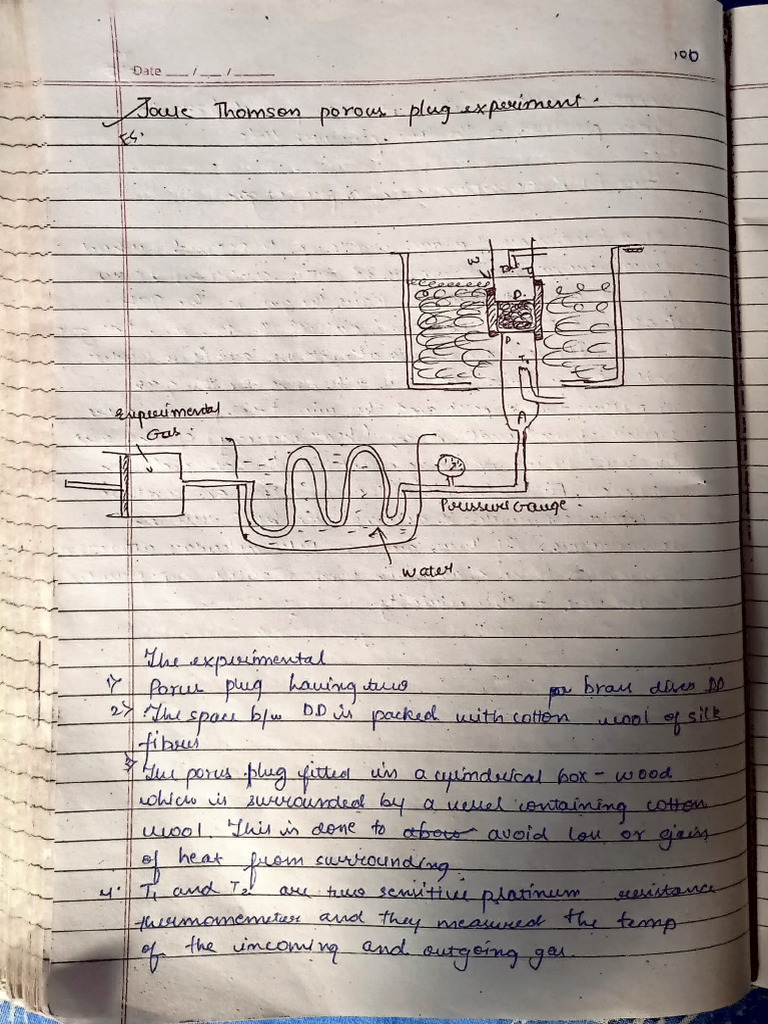 Joule Thomson Porous Plug Exp. | PDF