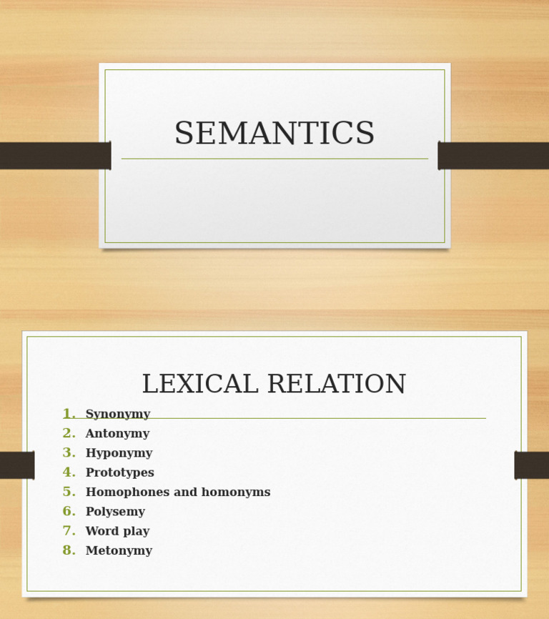 SEMANTICS Lexical Relation | PDF
