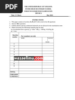 Form Two Physics Exam, 2025 | PDF | Series And Parallel Circuits | Resistor