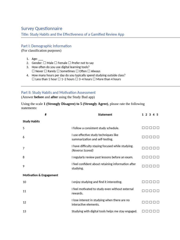 Survey ICT Gamified Study Habits | PDF | Learning | Cognition