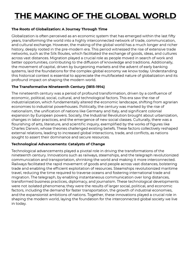 The Making of The Global World | PDF | European Colonization Of The ...