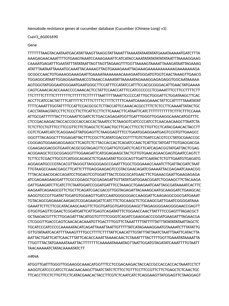 Nematode R Gene Cucumber | PDF | Macromolecules | Cell Biology