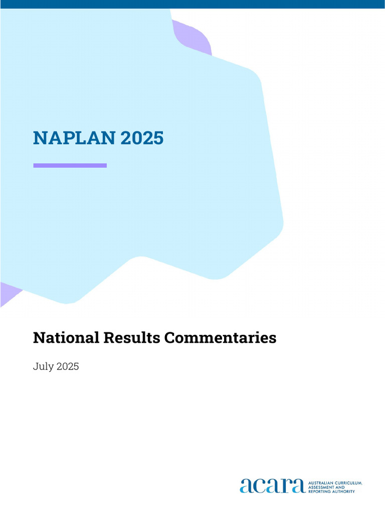 2025 NAPLAN National Results Commentary | PDF