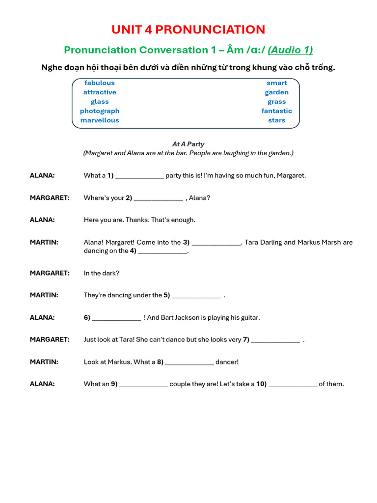 Pronunciation Practice: Conversations 1 & 2 | PDF