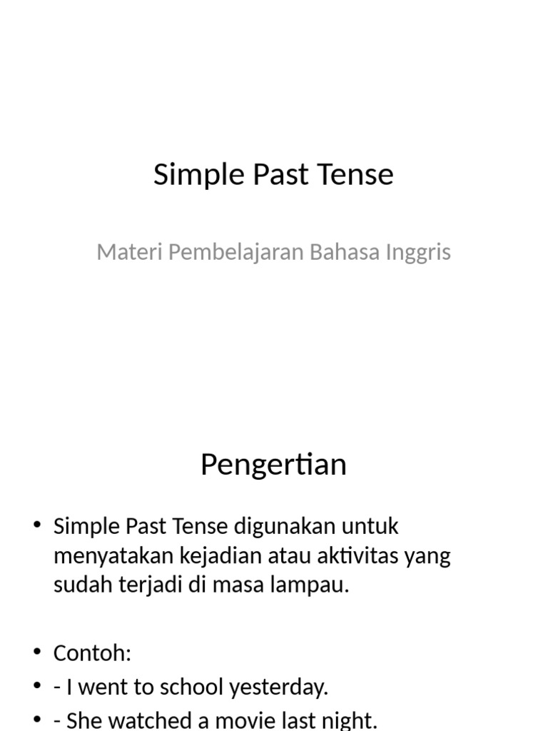 Simple Past Tense Overview | PDF