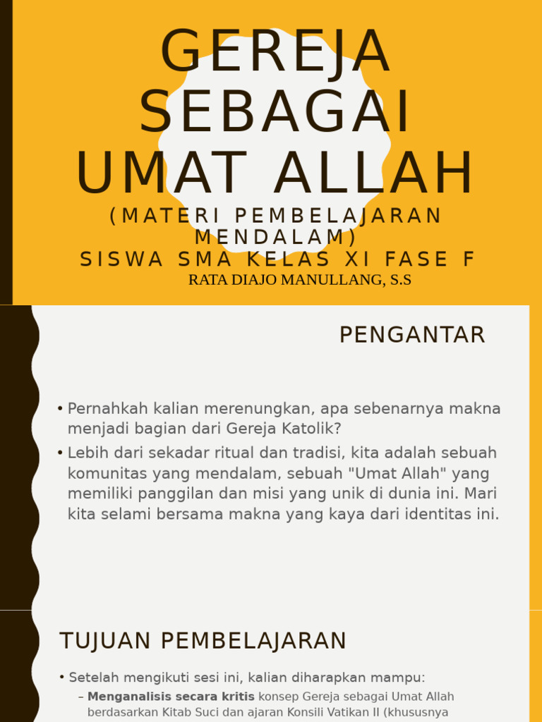 Gereja Sebagai Umat Allah | PDF