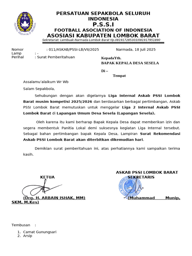 Surat Ke Desa Sesela Baru | PDF