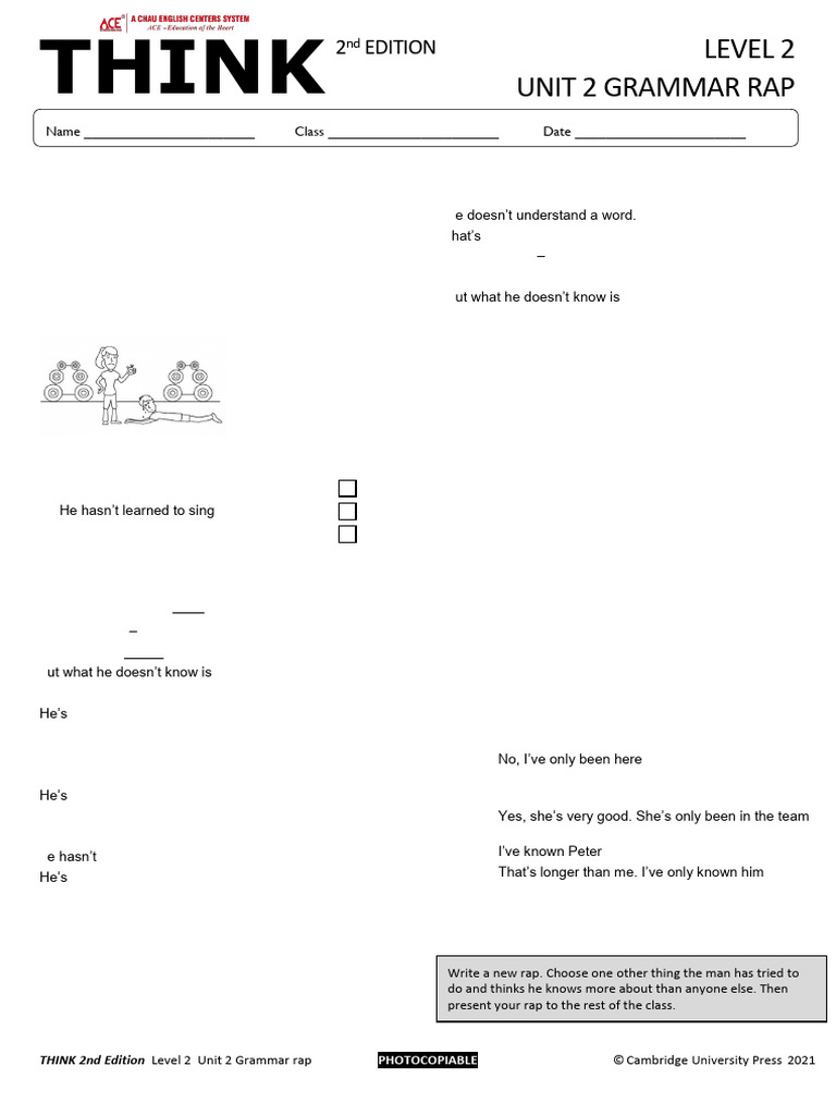 Level 2 Grammar Rap Activity | PDF | Language Mechanics | Syntax