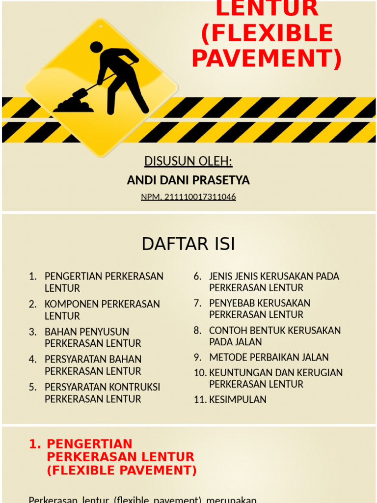 Tugas PPT Andi Dani Prasetya, 21-046. Perkerasan Lentur | PDF