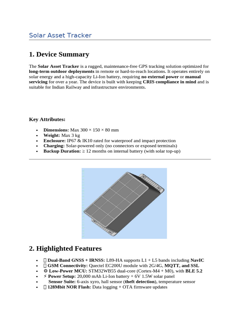 Smart Solar Asset Tracker Overview | PDF | Solar Panel | Computer ...
