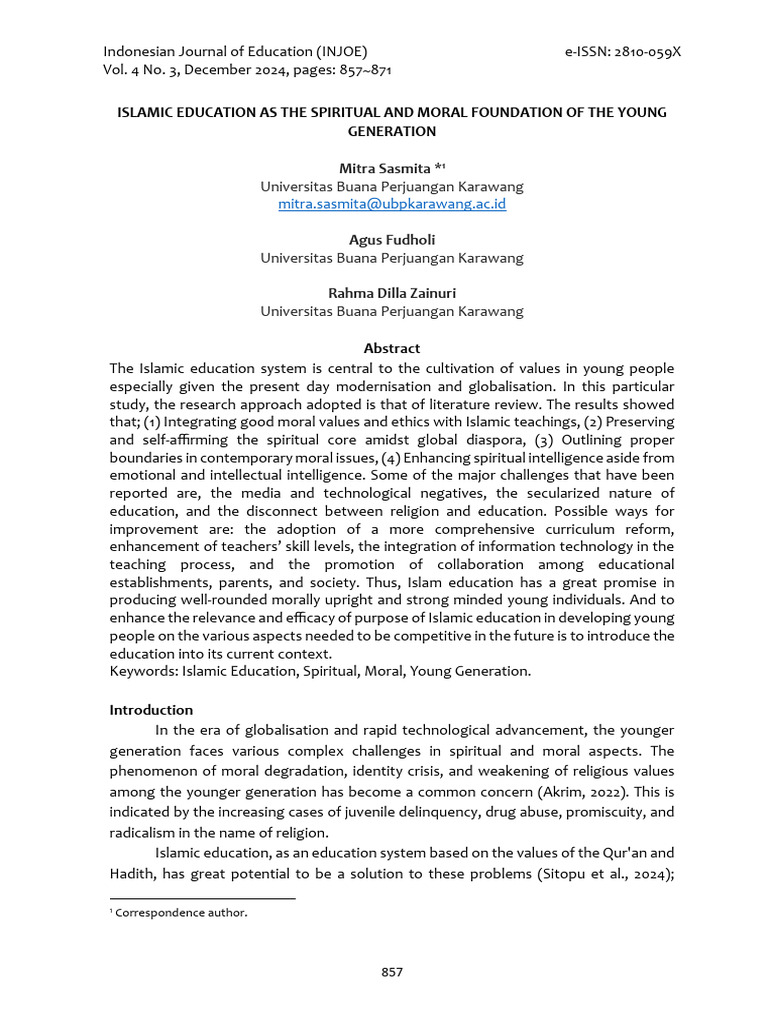 Islamic Education As The Spiritual | PDF | Spirituality | Sufism