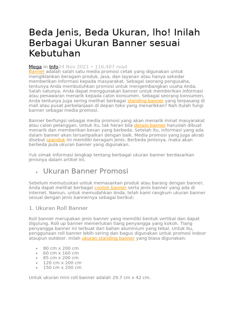 Ukuran Banner Corel Draw | PDF