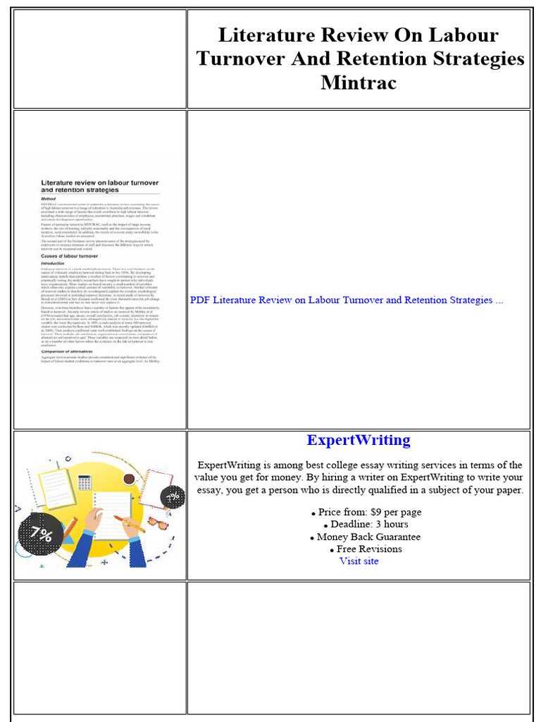 Literature Review On Labour Turnover and Retention Strategies Mintrac ...