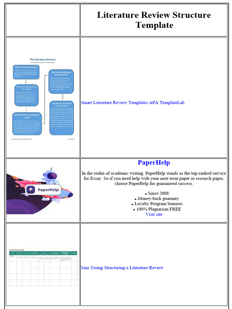Literature Review Structure Template | PDF | Essays | Literature Review