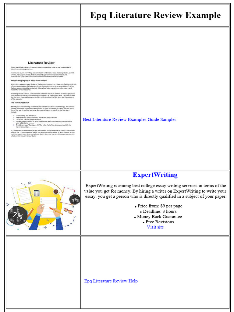 Epq Literature Review Example | PDF | Essays | Thesis