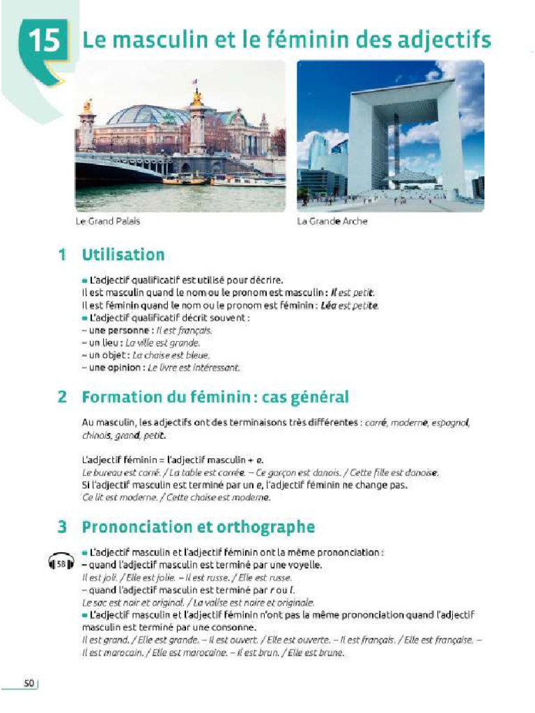Les Adjectifs A1 | PDF