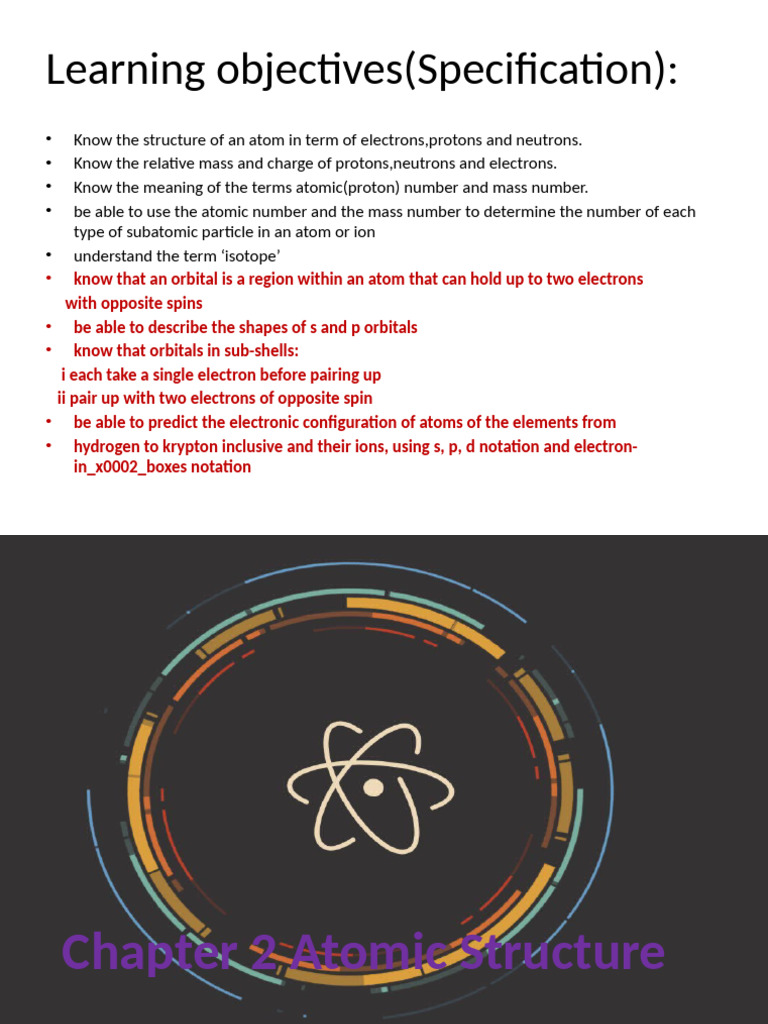 Chapter2 Atomic Structure | PDF | Atoms | Proton