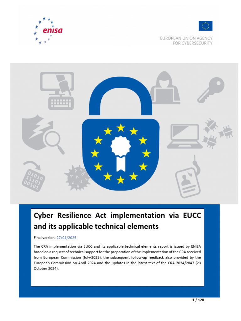 Cyber Resilience Act Implementation Via EUCC and Its Applicable ...