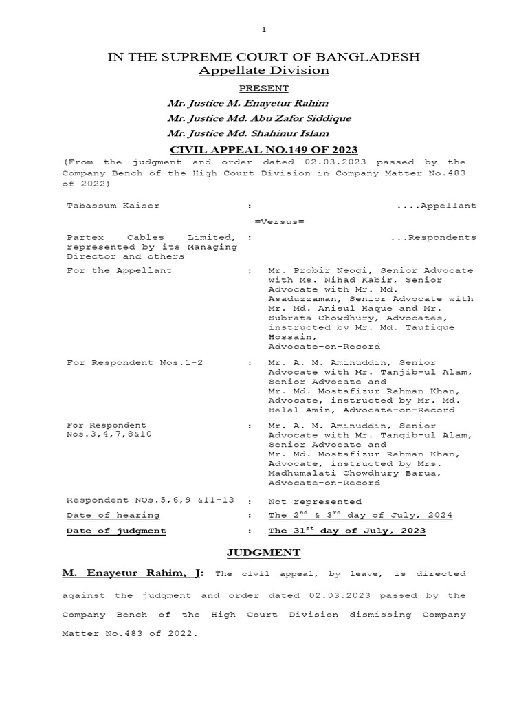 Civil Appeal No.149 of 2023 | PDF | Estoppel | Laches (Equity)